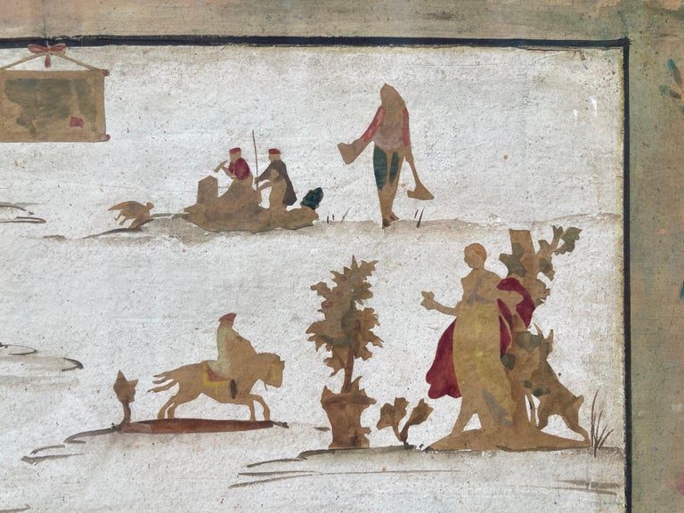Italian 19th Century Mixed Media Gouache Tempera Theatre Set Costume ...