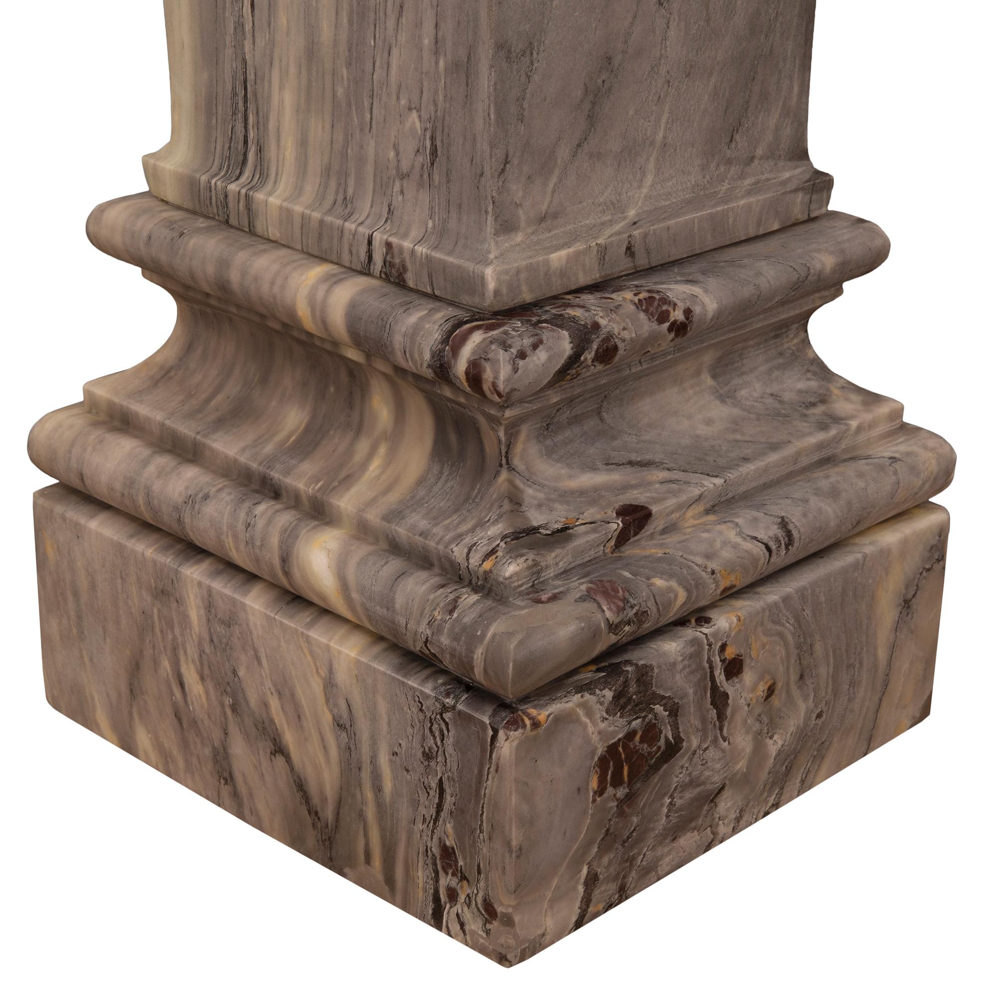 Italian 19th Century Neo-Classical St. Brèche Violette Marble Pedestal ...
