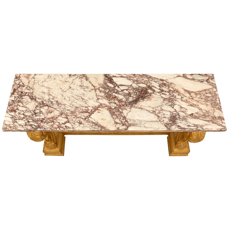 Italian 19th Century Neo-Classical St. Giltwood And Marble Console For ...