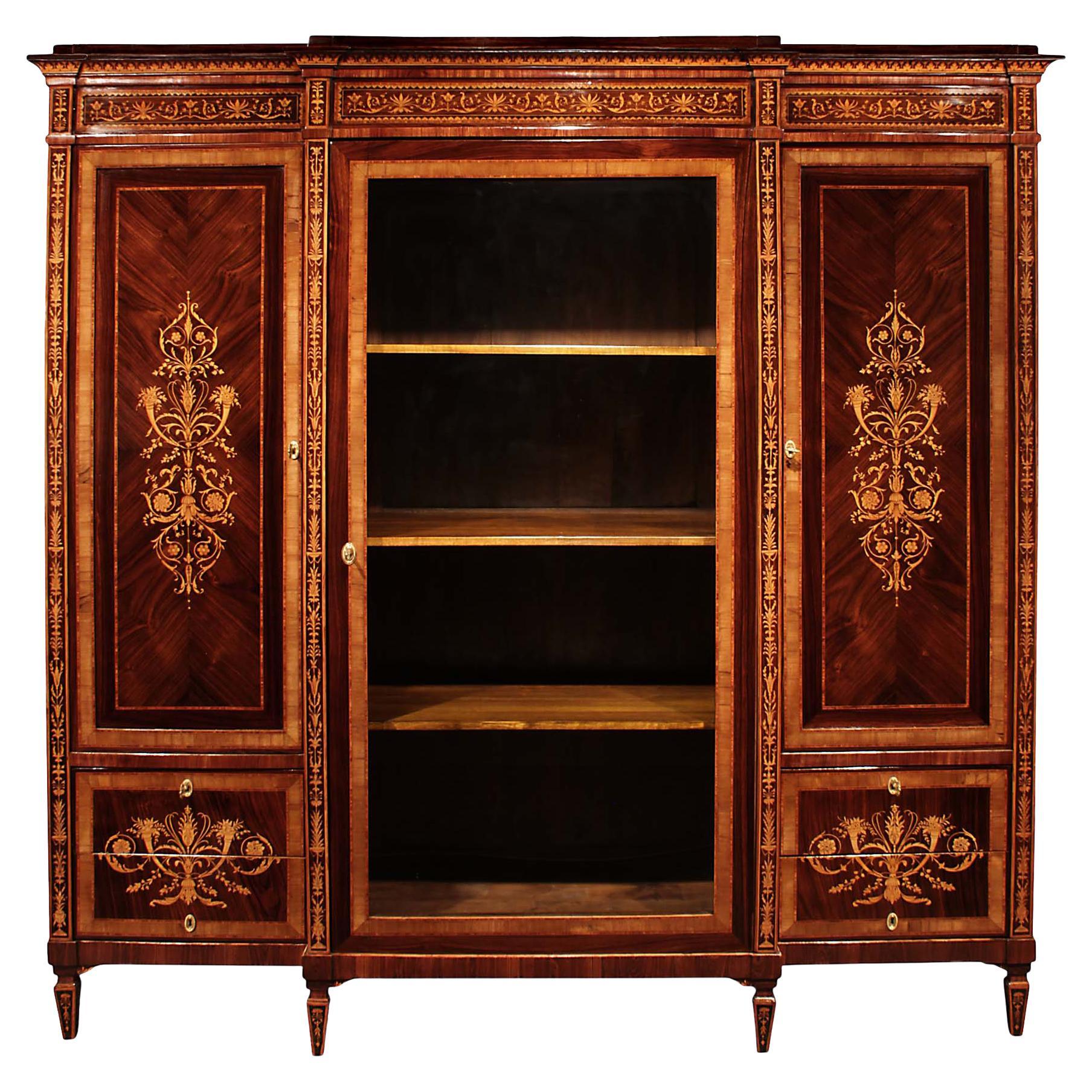 Pair of Continental 19th Century Neo-Classical St. Walnut and Fruitwood ...