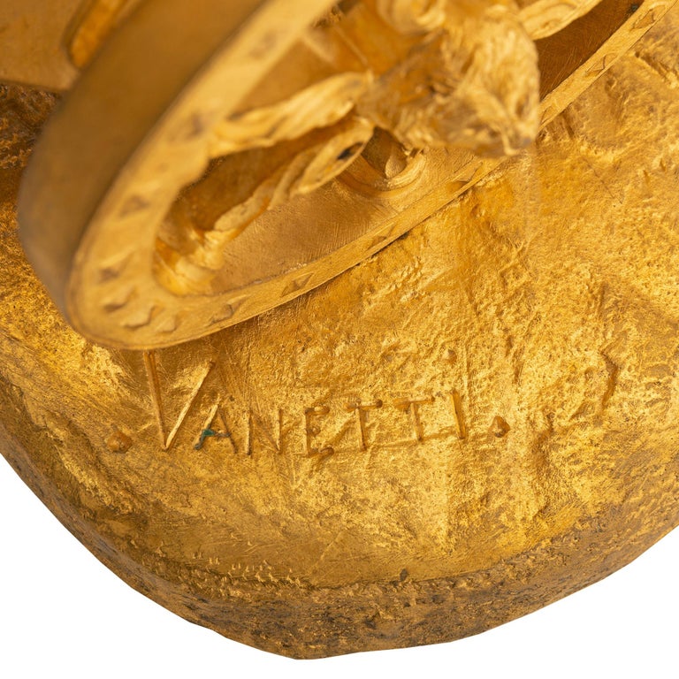 Italian 19th Century Ormolu Statue Signed Vanetti For Sale at 1stDibs