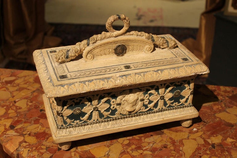 Italian 19th Century Renaissance Style Wood Lacquer and Painted Gesso ...