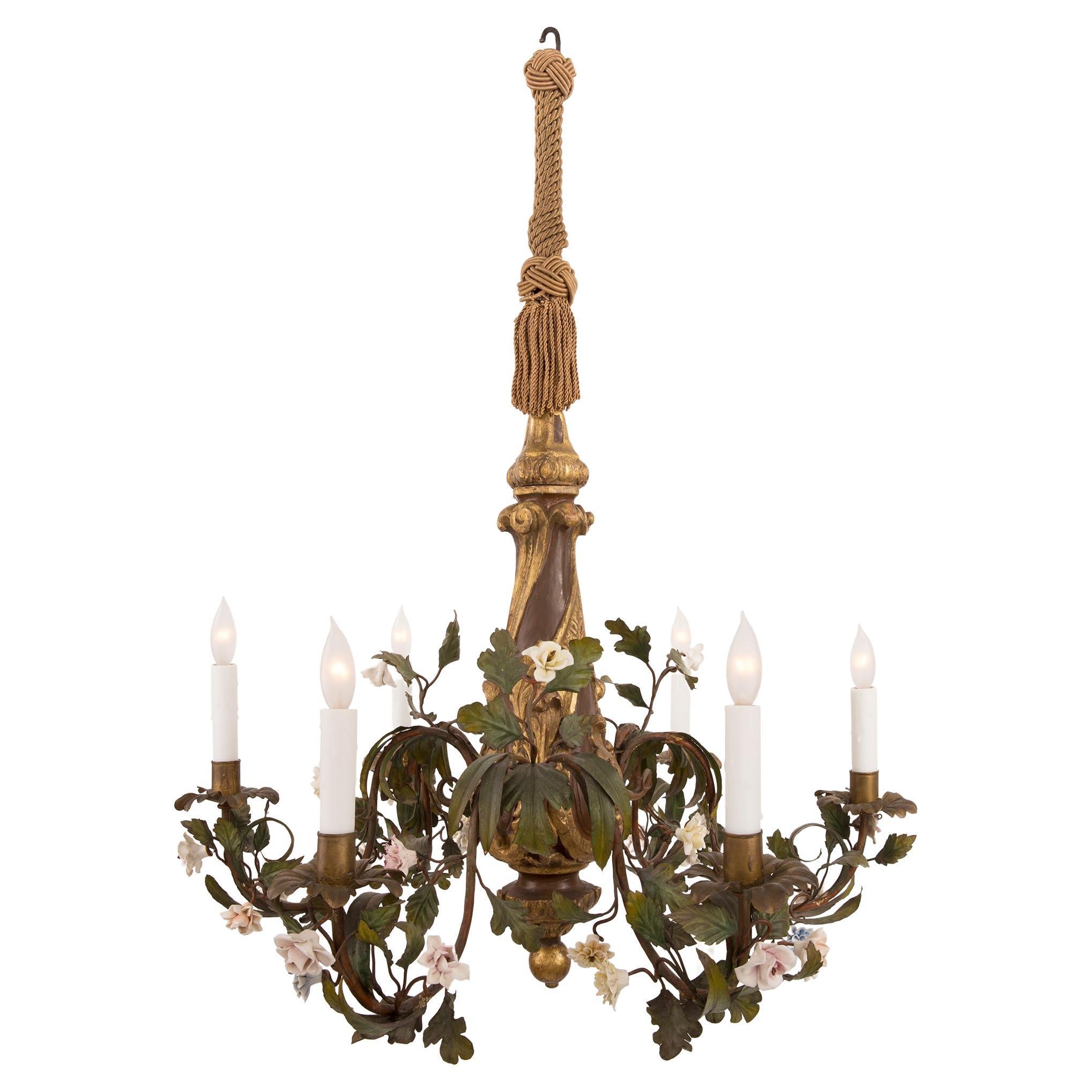 Antique Chandelier, Rococo 19th Century, 84” tall For Sale at 1stDibs