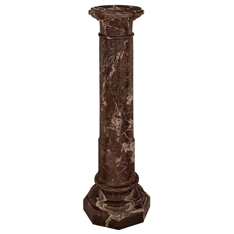 Italian 19th Century Rosso Levanto Marble Pedestal Column For Sale at ...