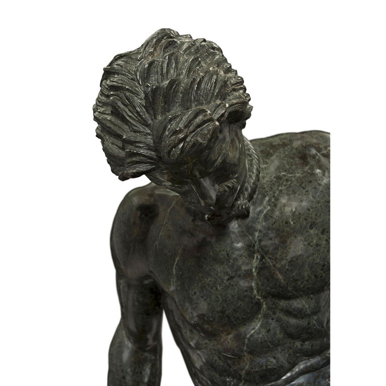Italian 19th Century Verde Antico Marble and Giltwood Statue of The ...