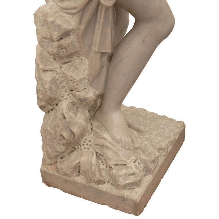 Italian 19th Century White Carrara Marble Statue of Leda and the Swan ...