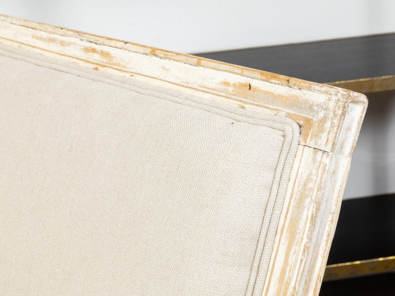 Italian 19th Century White Painted Sofa with Slanted Sides and ...