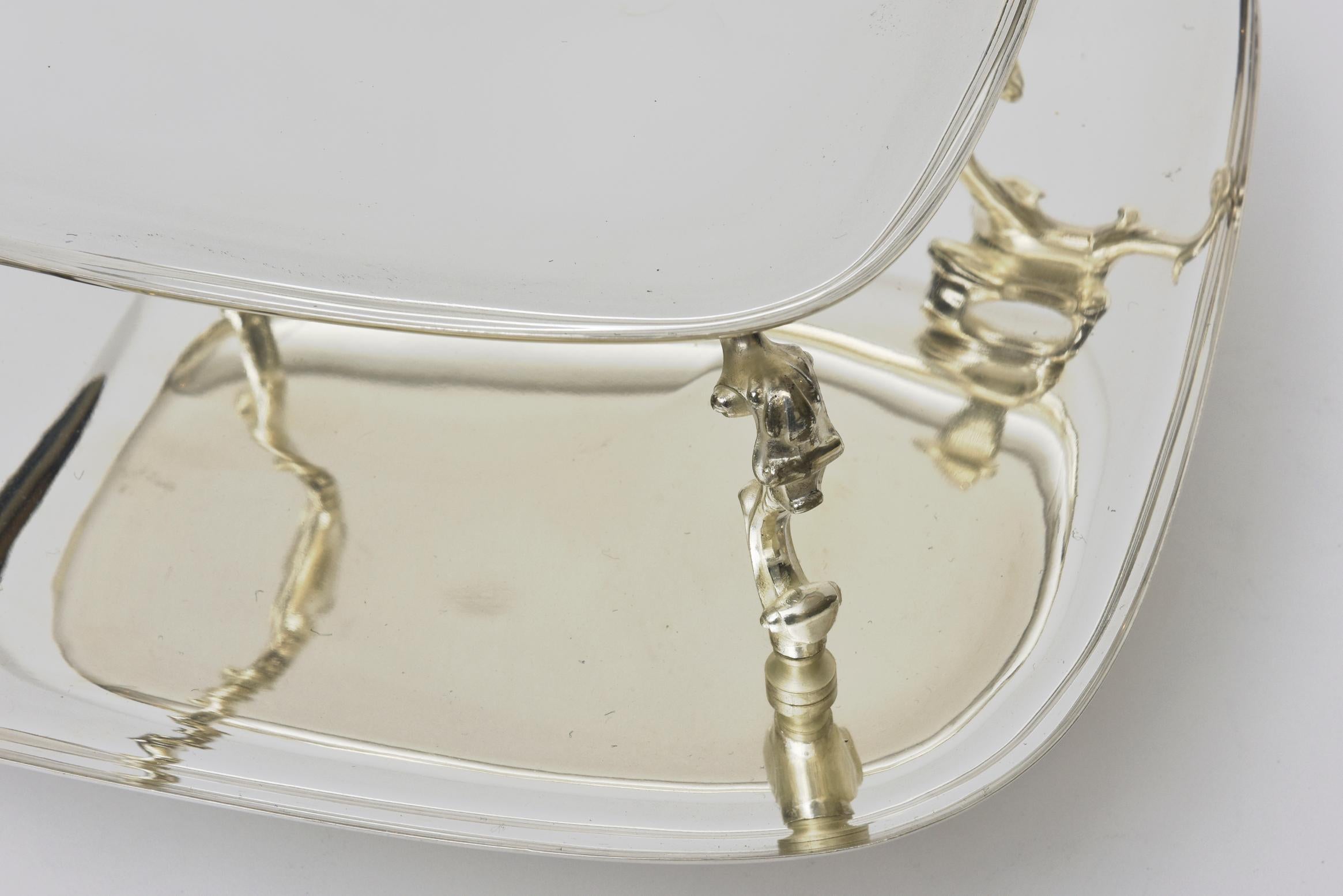 Silver Plate Swivel Serving Caddy or Serving Piece For Sale at 1stDibs