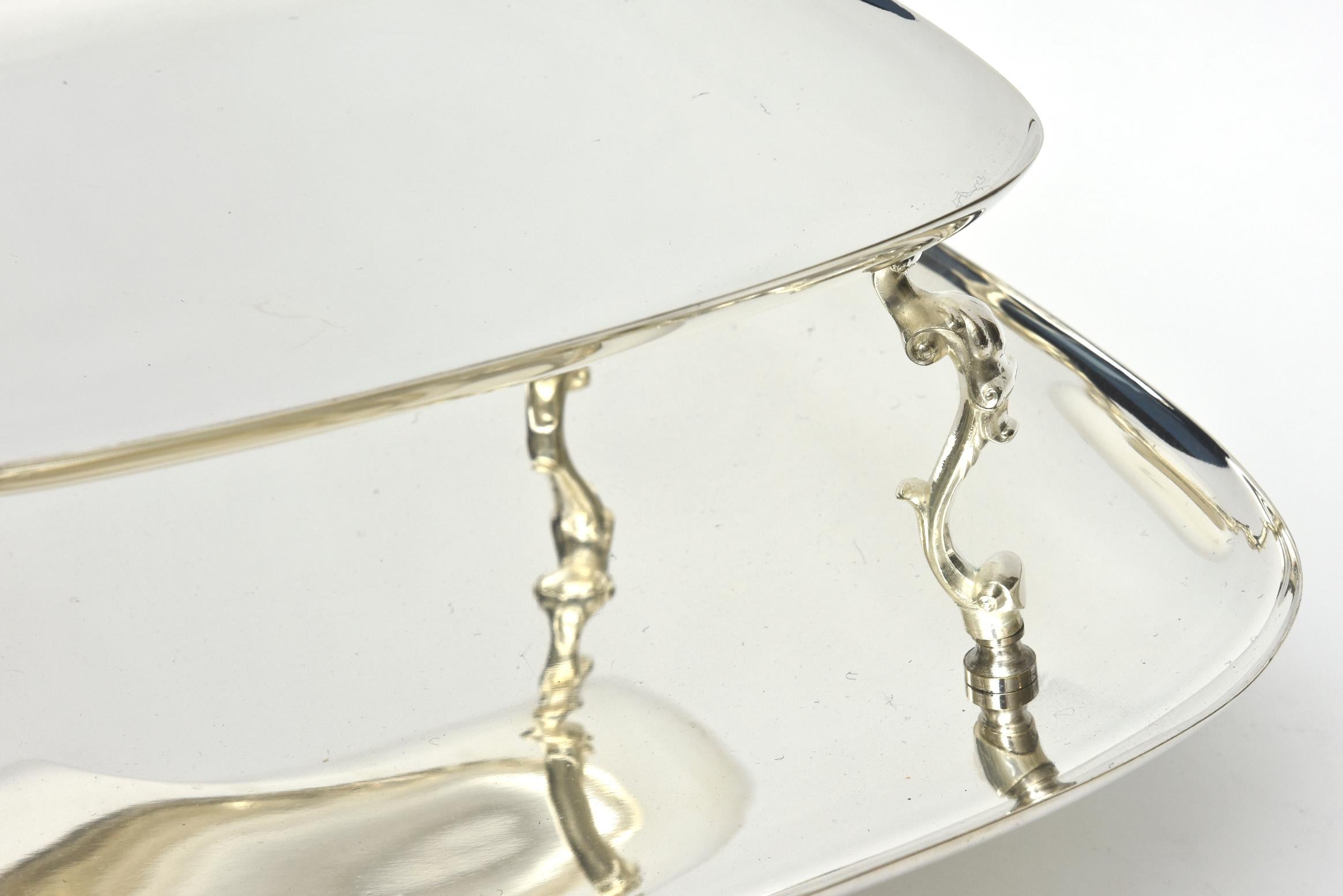Silver Plate Swivel Serving Caddy or Serving Piece For Sale at 1stDibs