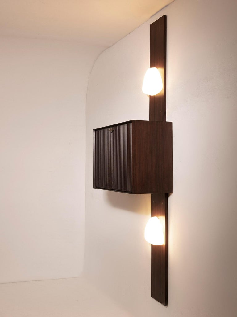 Italian 60s Wall Mounted Dry Bar For Sale at 1stDibs