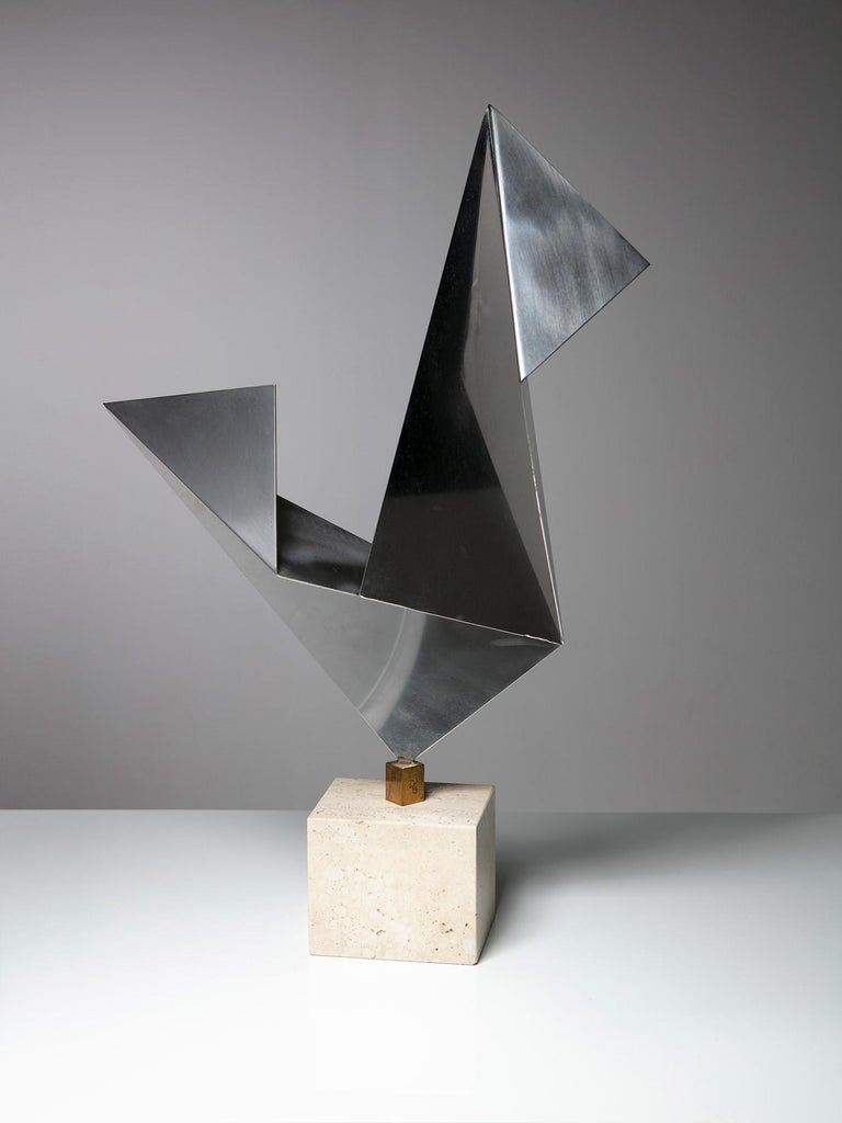 Italian 70s Steel Sculpture For Sale at 1stDibs