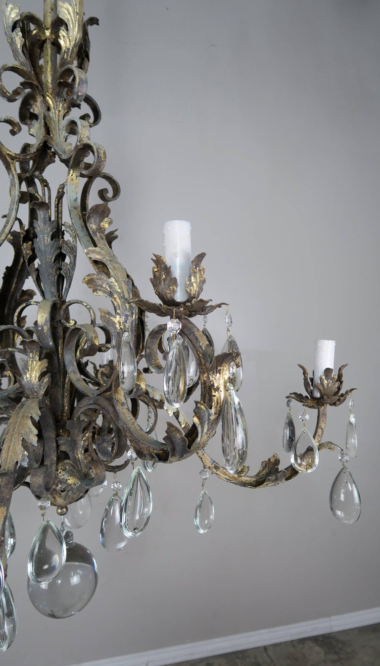 Italian Eight-Light Wrought Iron Crystal Chandelier at 1stDibs | iron ...