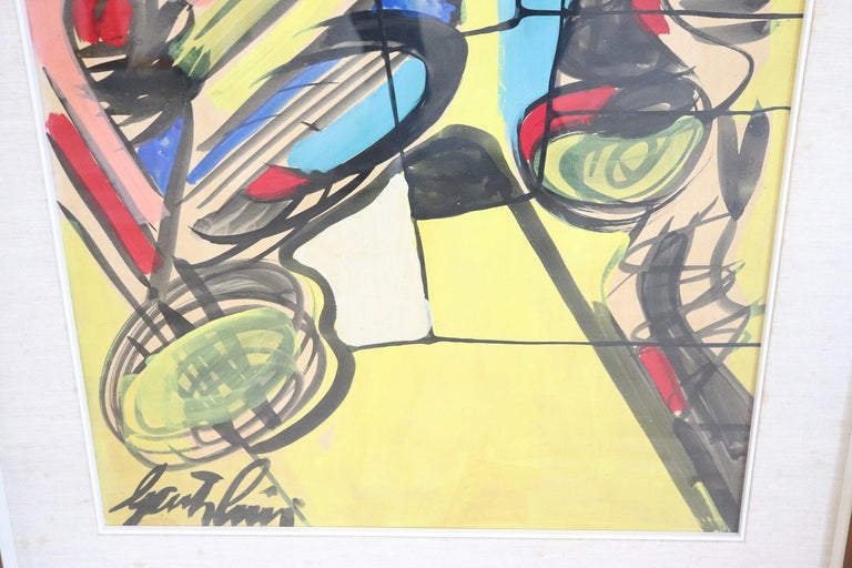 Italian Abstract Painting Acrylic on Cardboard, 1960s, Aldo Gentilini ...