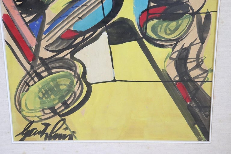 Italian Abstract Painting Acrylic on Cardboard, 1960s, Aldo Gentilini ...