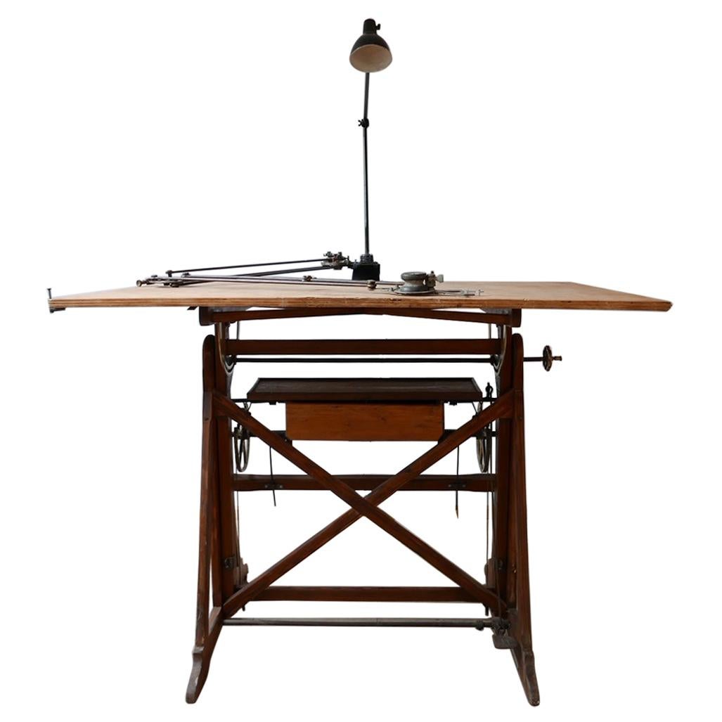 Large Tilt-Top Adjustable Drafting Desk at 1stDibs
