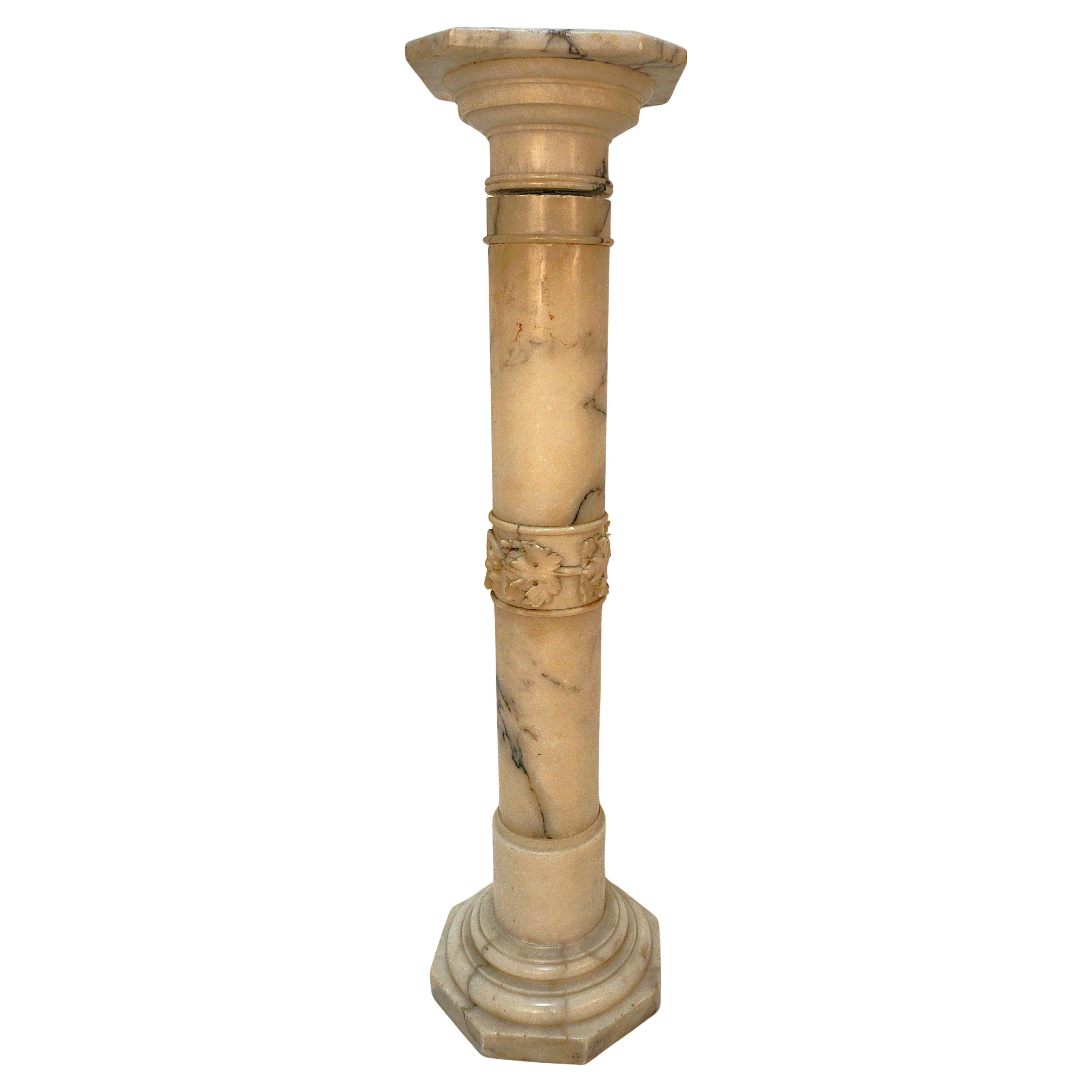 19th Century Onyx and Bronze Column Pedestal For Sale at 1stDibs