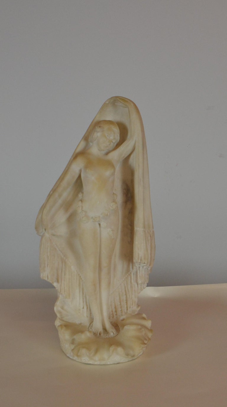 Italian Alabaster Statue of a Girl For Sale at 1stDibs