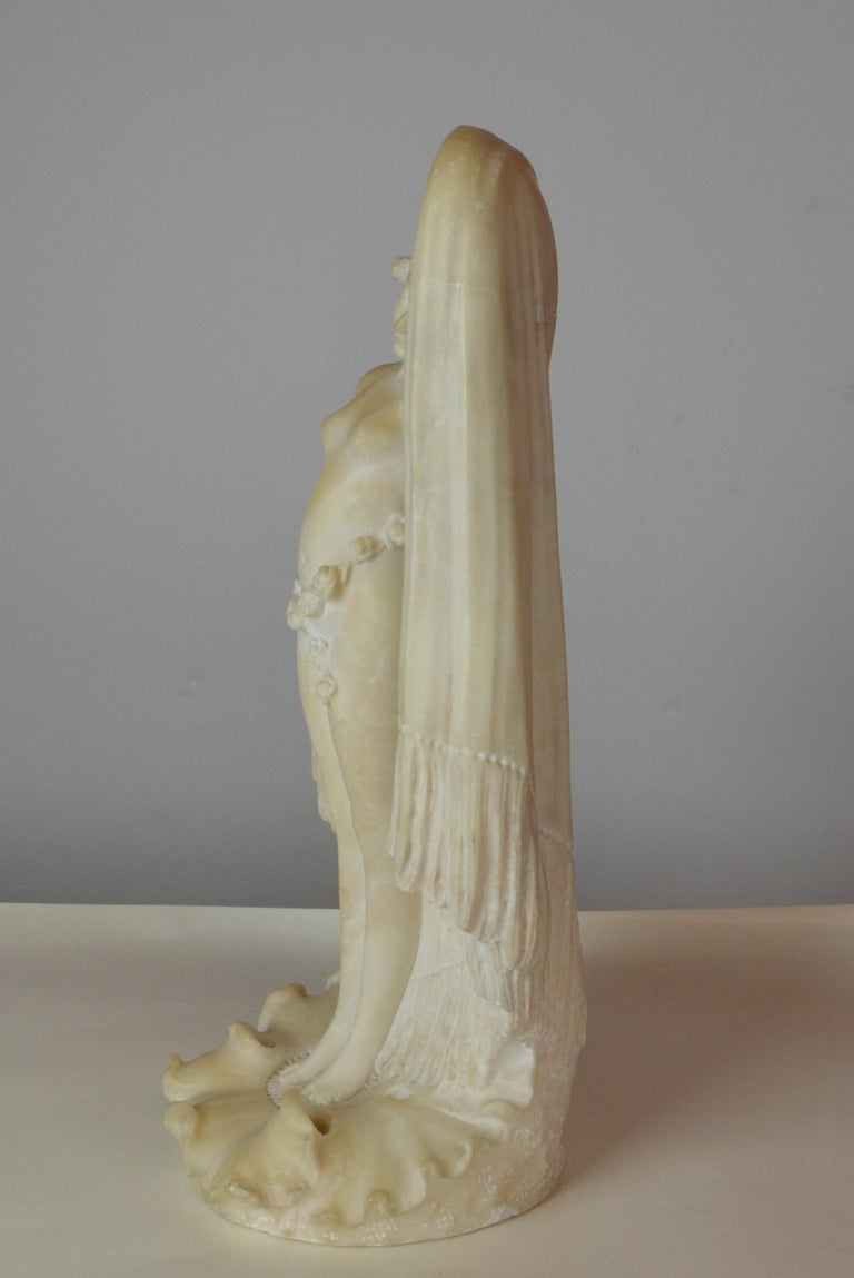 Italian Alabaster Statue of a Girl For Sale at 1stDibs