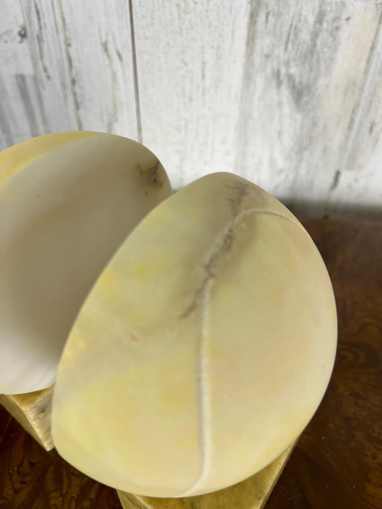 Italian Alabaster Tennis Ball Bookends For Sale at 1stDibs