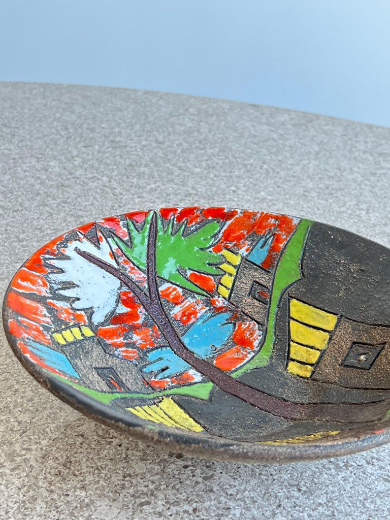 Italian Aldo Londi Ceramic Bowl For Sale at 1stDibs