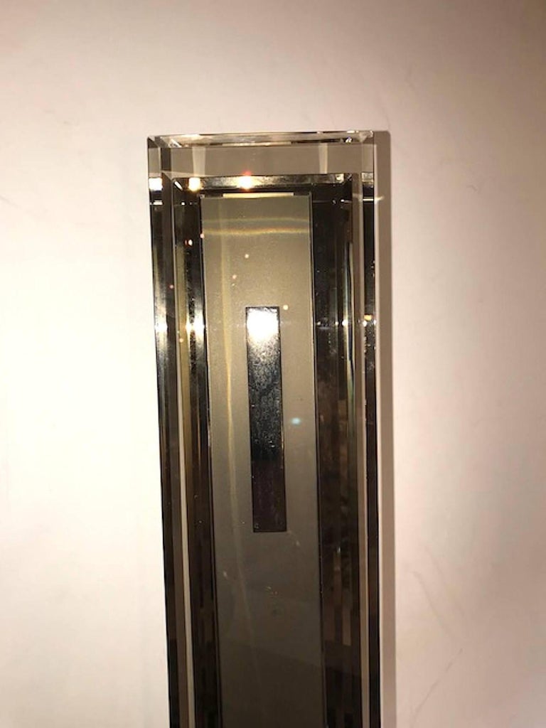 Italian Amber Glass and Amber Mirror 1970s Sconce For Sale at 1stDibs