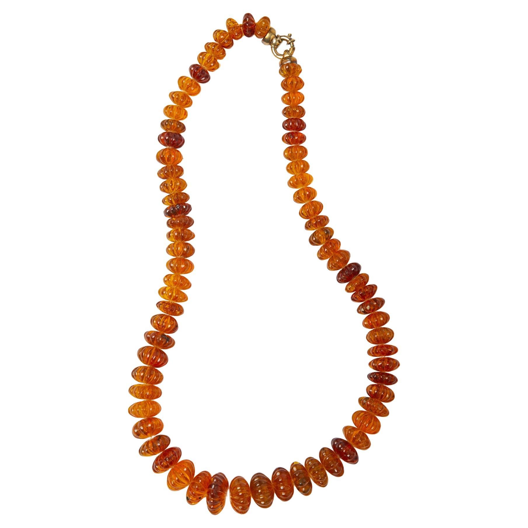 Long Graded Vintage Amber Necklace For Sale at 1stDibs