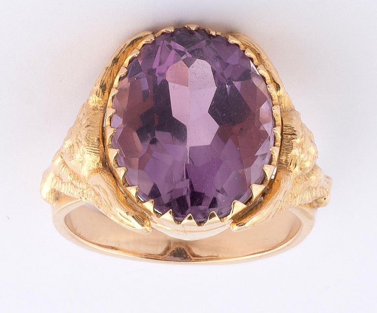Italian Amethyst Gold Bishop's Ring at 1stDibs