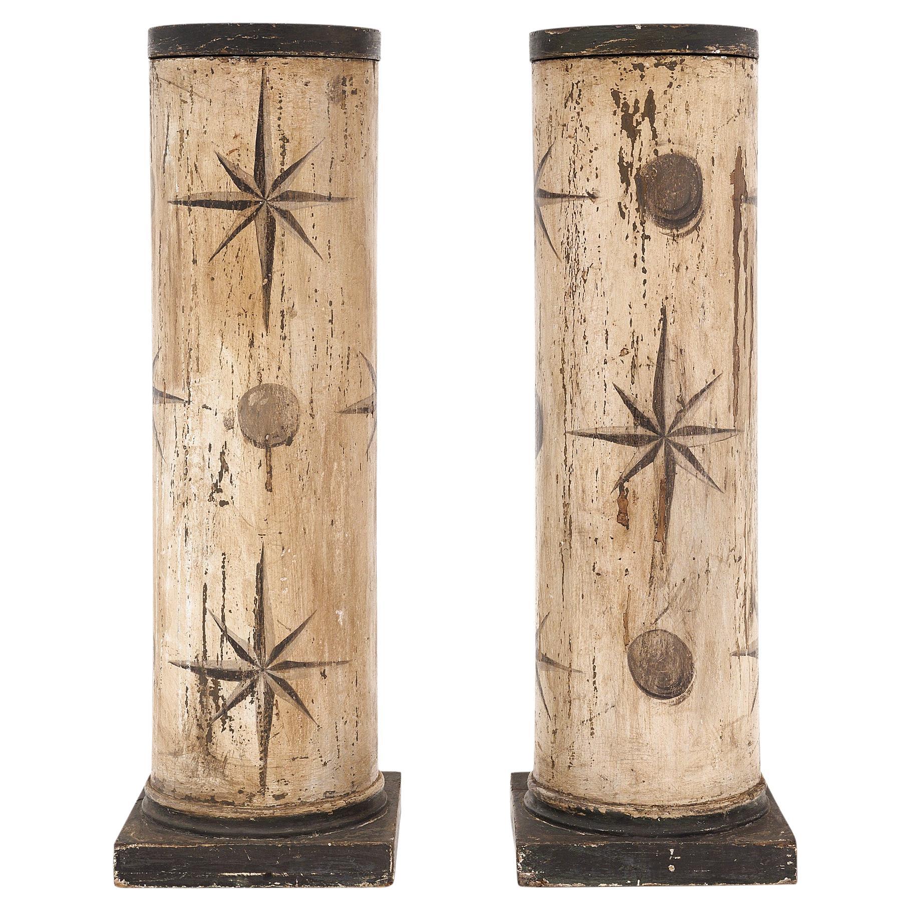 Italian Antique Painted Columns at 1stDibs
