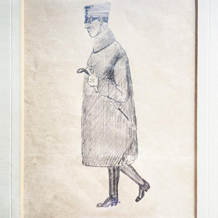 Italienische antike italienische Bilder-Bleistiftzeichnung auf Papier ...