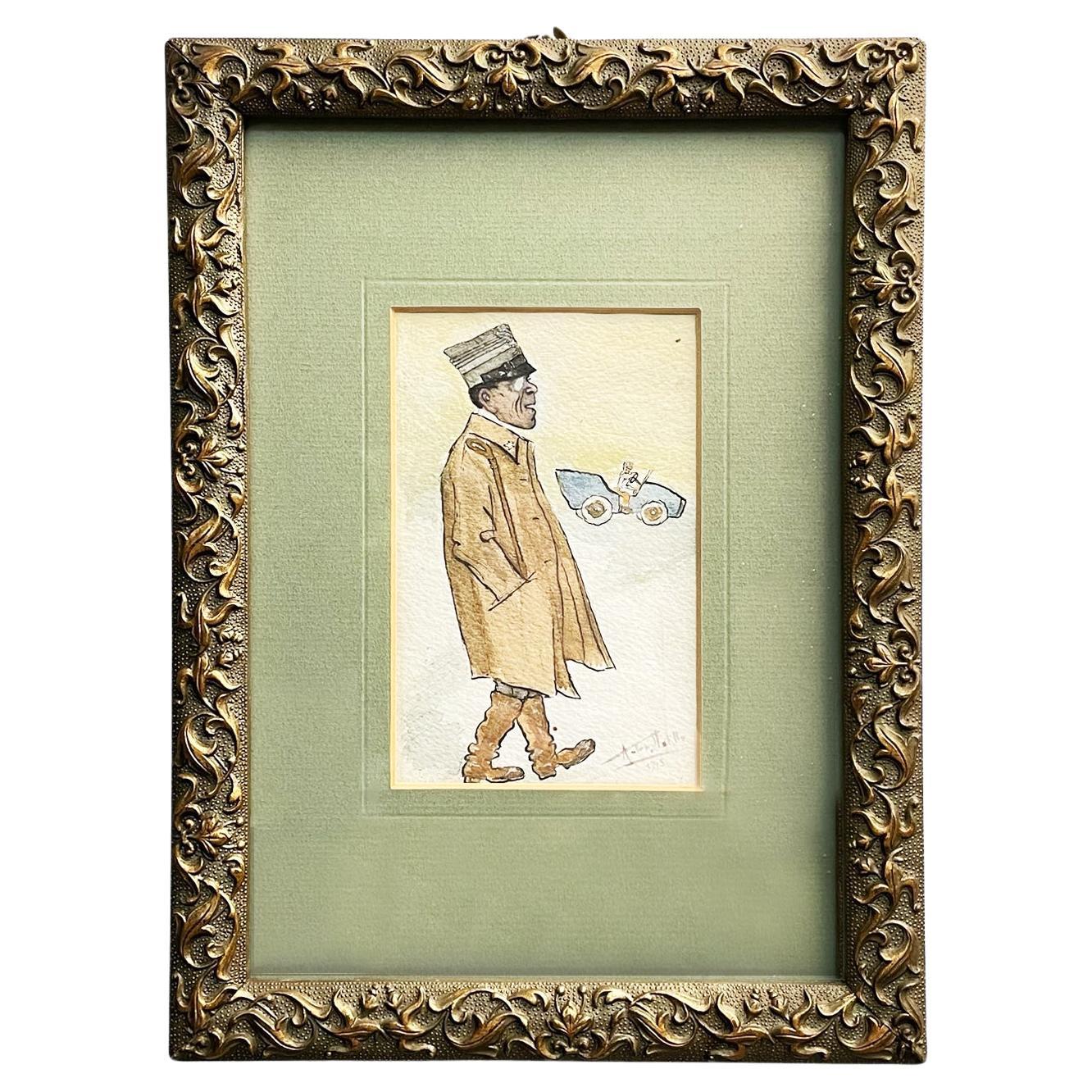 1969 Terry Morley Western Art Chief Ink Watercolor Vintage Drawing For ...