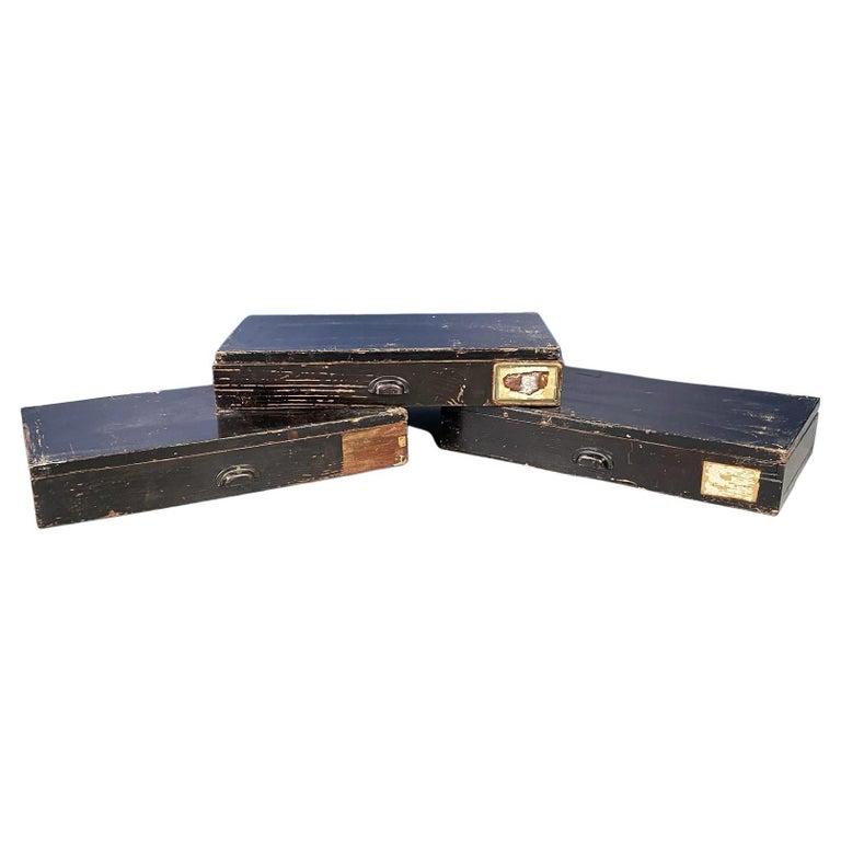 Italian antique Rectangular container boxes in dark wood, 1900s For ...