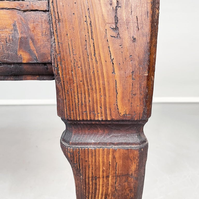 Italian Antique Rectangular Dining Table in Dark Solid Wood, 1900s For ...