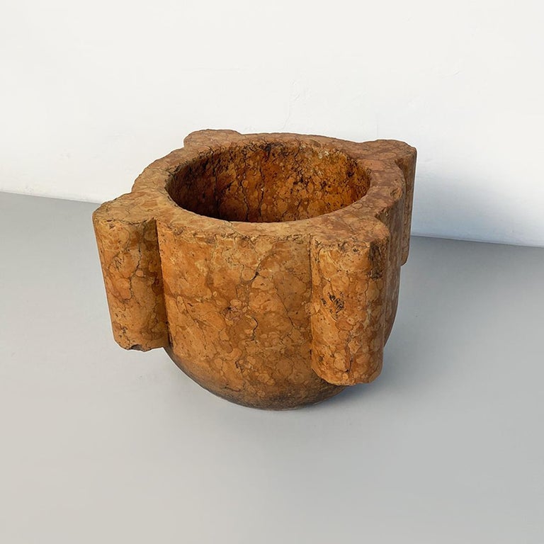 Italian Antique Red Orange Marble Planter or Container Vase, 1700s For ...