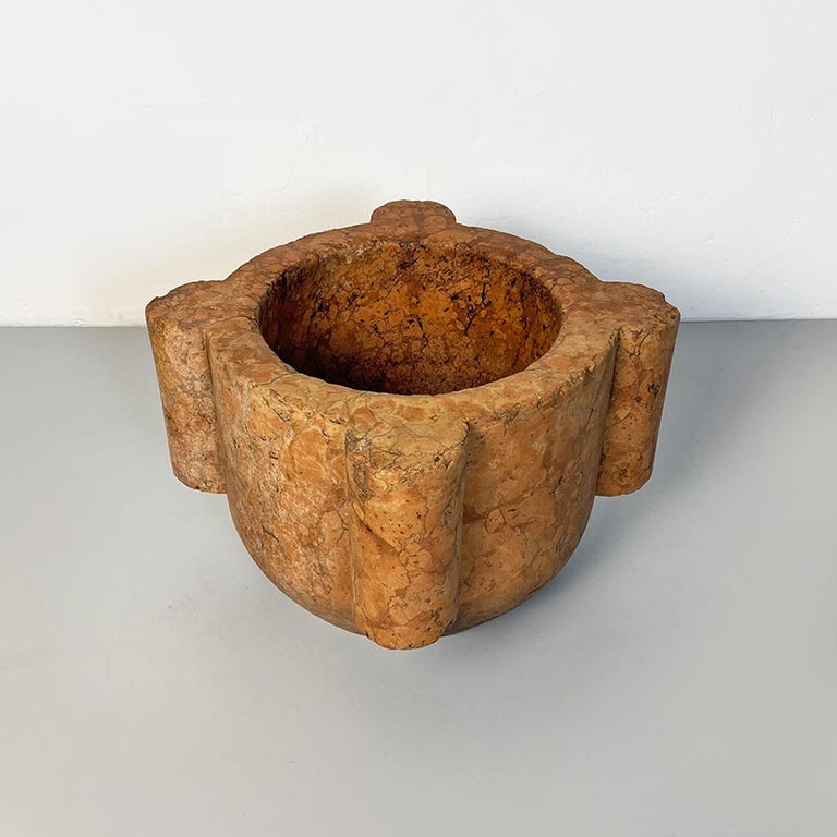 Italian Antique Red Orange Marble Planter or Container Vase, 1700s For ...