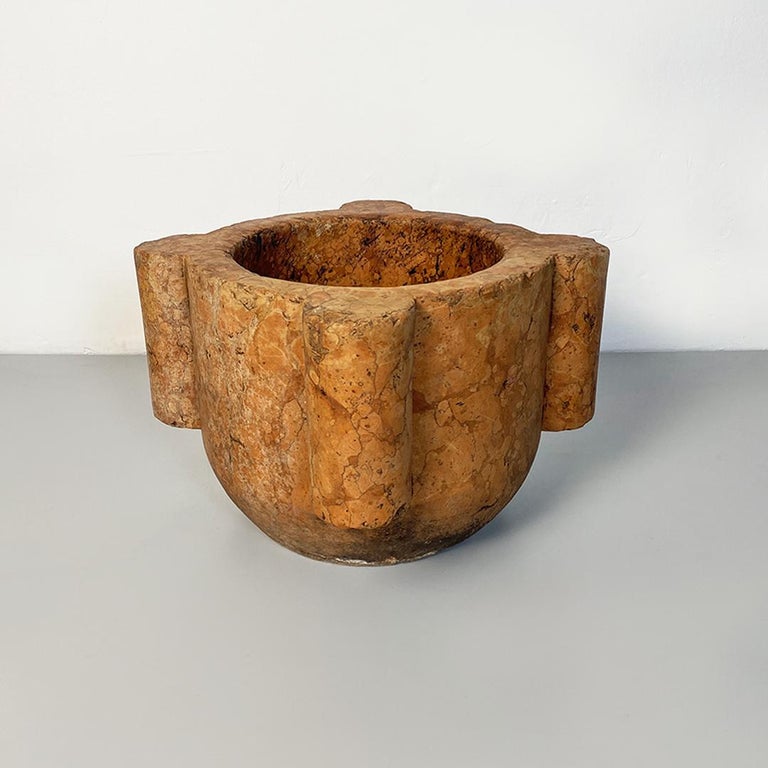 Italian Antique Red Orange Marble Planter or Container Vase, 1700s For ...