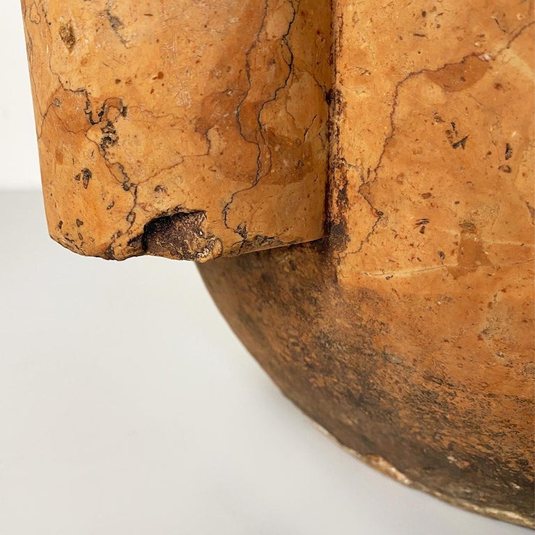 Italian Antique Red Orange Marble Planter or Container Vase, 1700s For ...