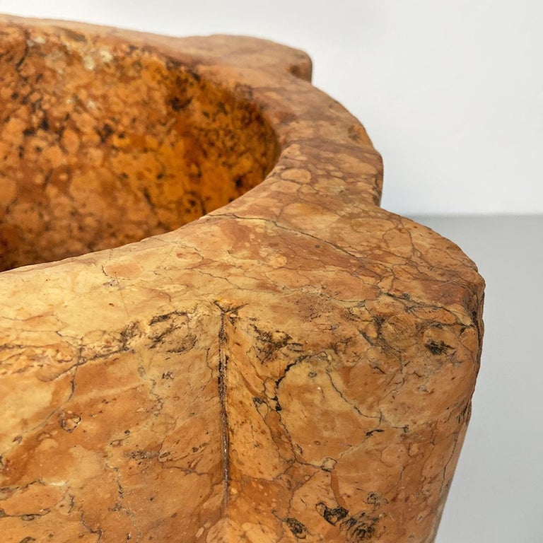 Italian Antique Red Orange Marble Planter or Container Vase, 1700s For ...