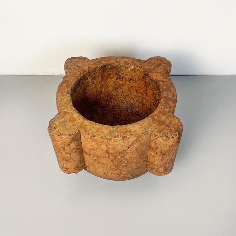 Italian Antique Red Orange Marble Planter or Container Vase, 1700s For ...