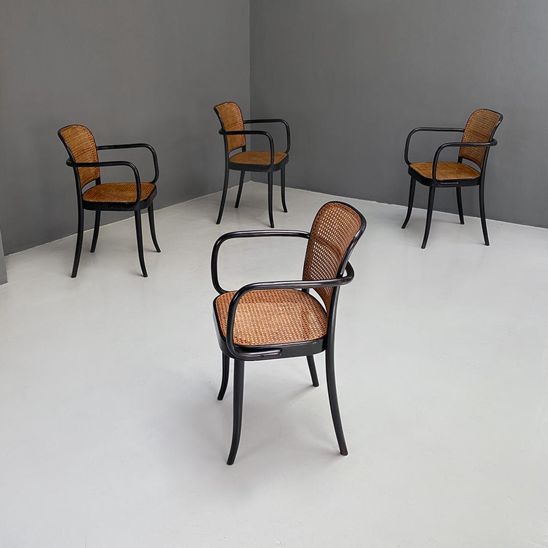 Italian Antique Set of Eight Black Laquared Original Thonet Chairs ...