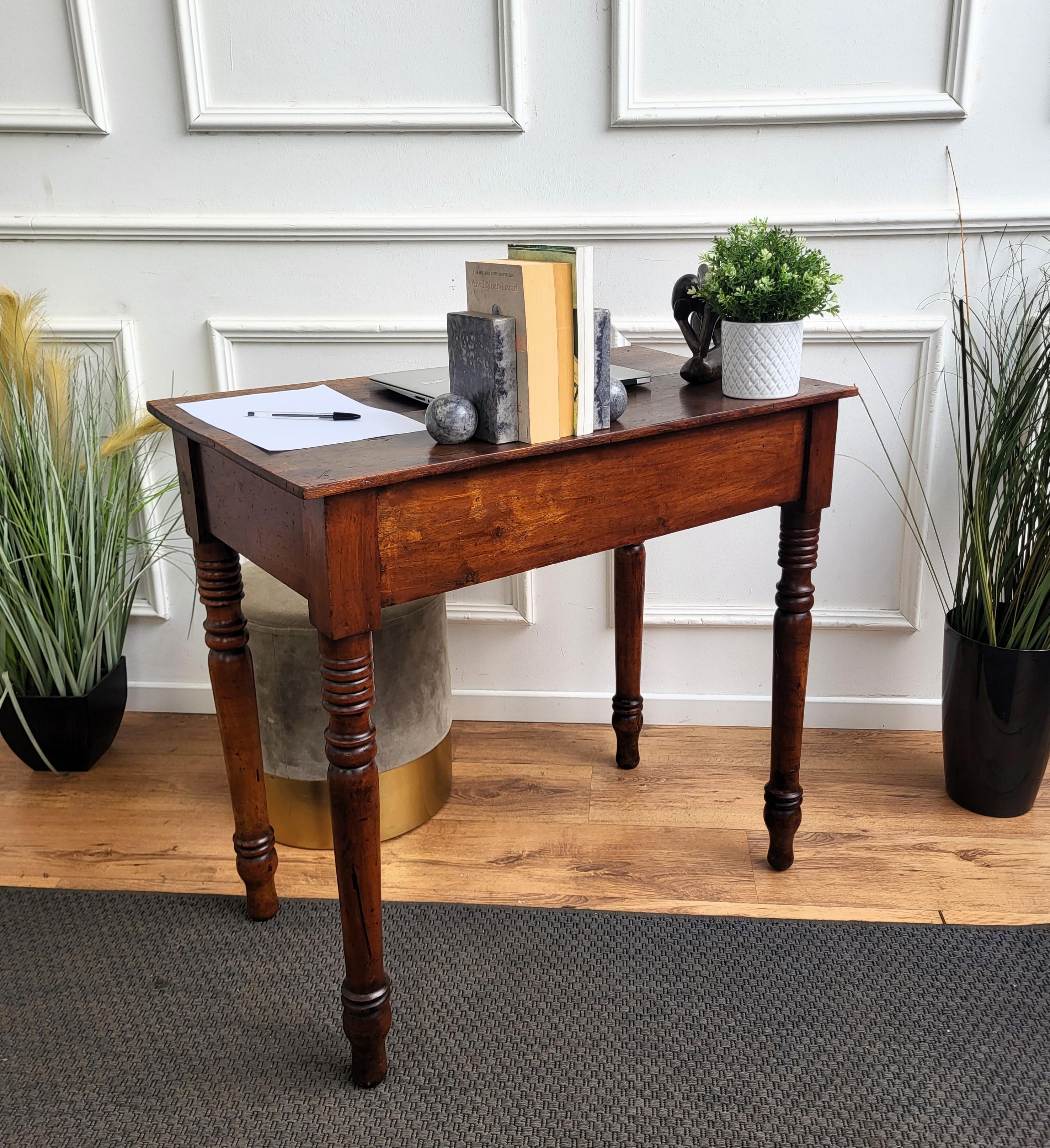 Italian Antique Walnut Rustic Table Desk Writing Table at 1stDibs