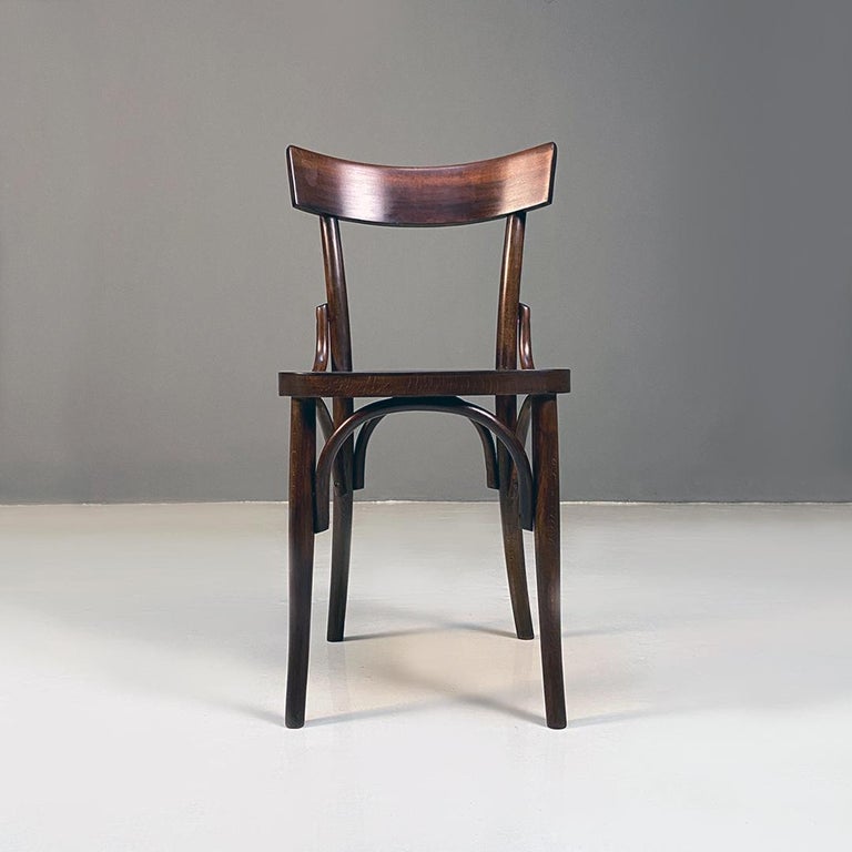 Italian Antique Walnut Wood Tavern Chair, Old Milan Style, 1930s For ...