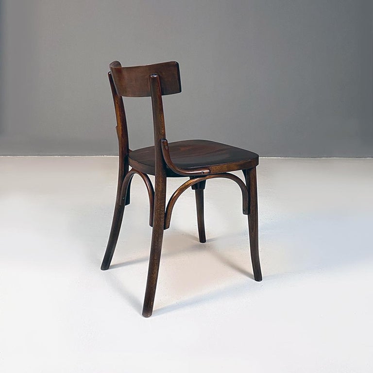 Italian Antique Walnut Wood Tavern Chair, Old Milan Style, 1930s For ...