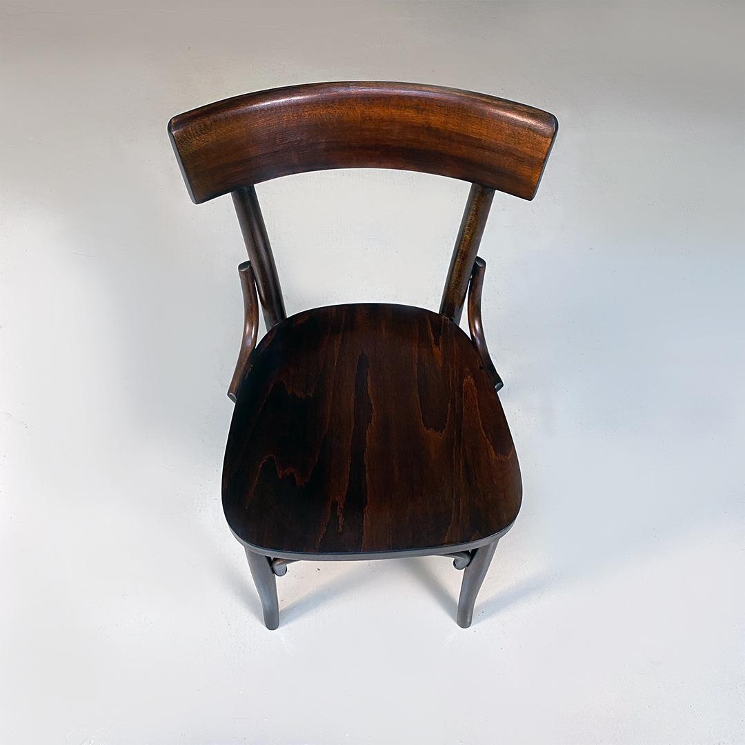 Italian Antique Walnut Wood Tavern Chair, Old Milan Style, 1930s at 1stDibs