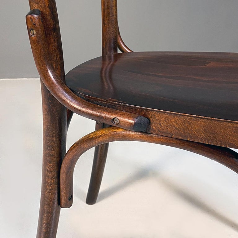 Italian Antique Walnut Wood Tavern Chair, Old Milan Style, 1930s For ...