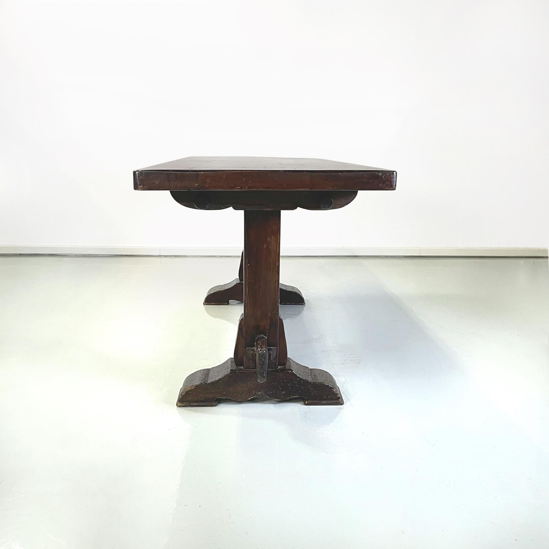 Italian Antique Wooden Rectangular Dining Table, Early 1900s at 1stDibs