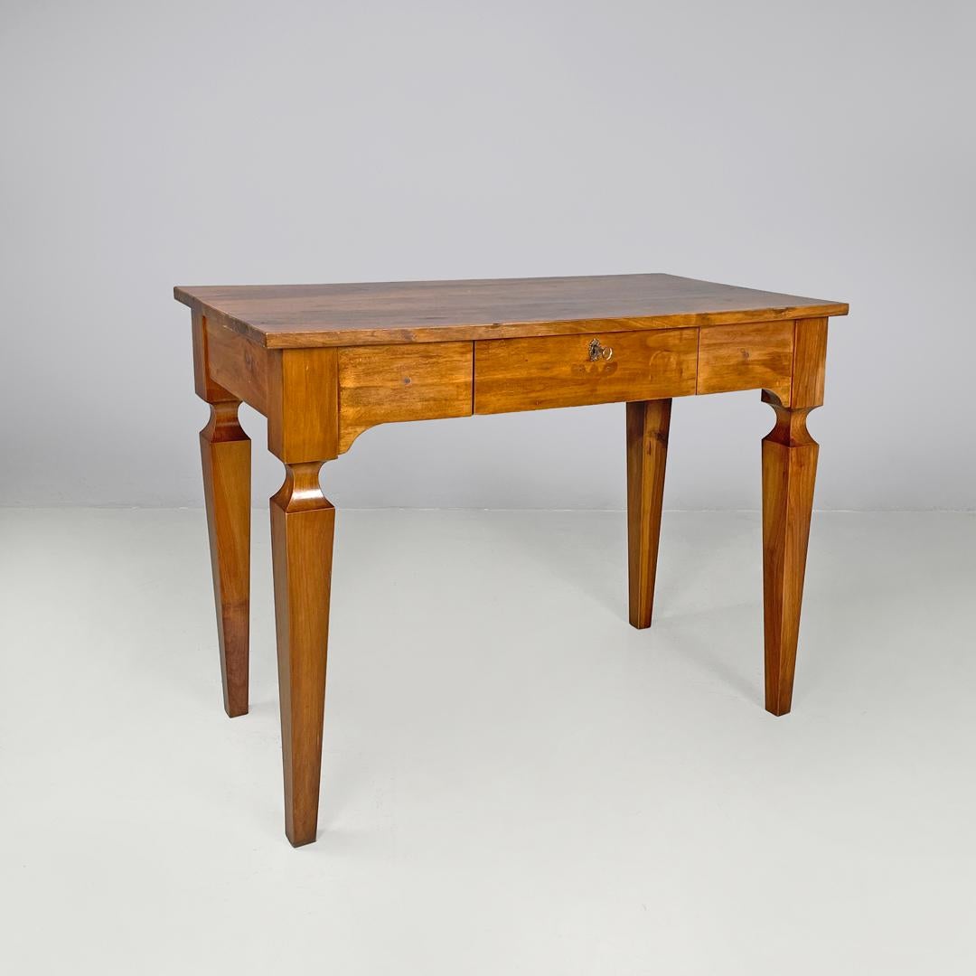 Italian antique wooden writing desk with drawer and decorated legs ...