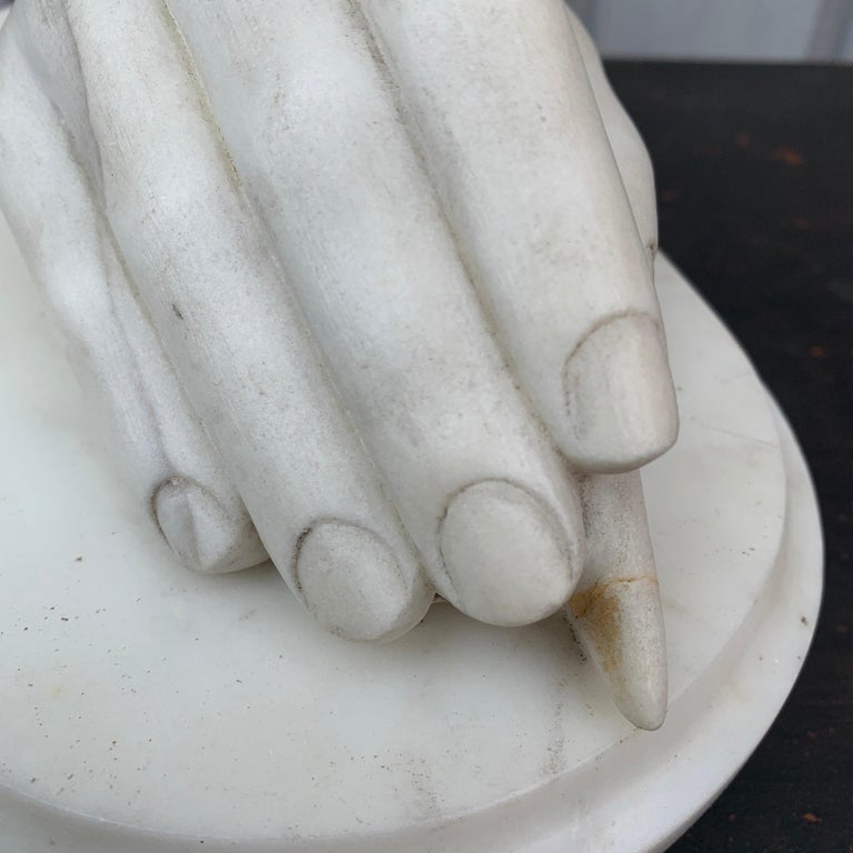 Italian Antonio Canova White Marble Hand Sculpture, Early 19th Century ...