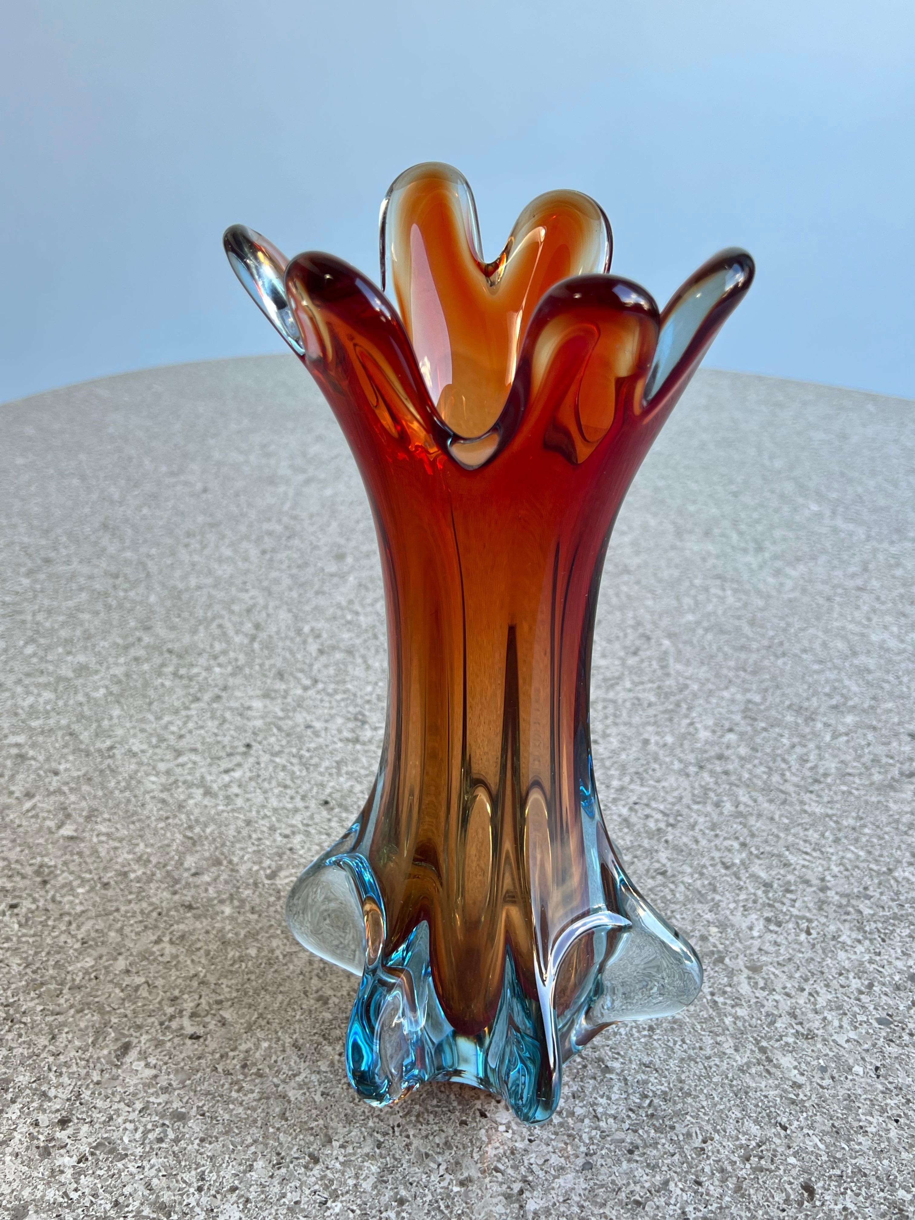 Italian Archimede Seguso Murano Glass Vase at 1stDibs