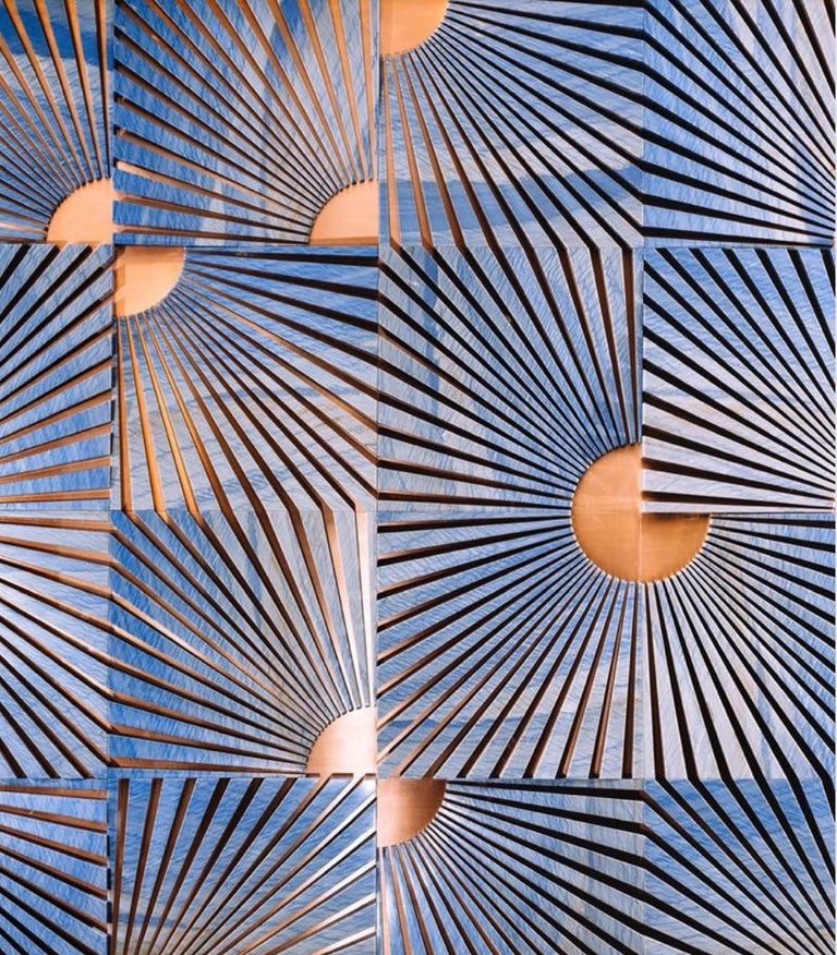Italian Architectural Wall Feature in Copper and Azul Marble For Sale ...