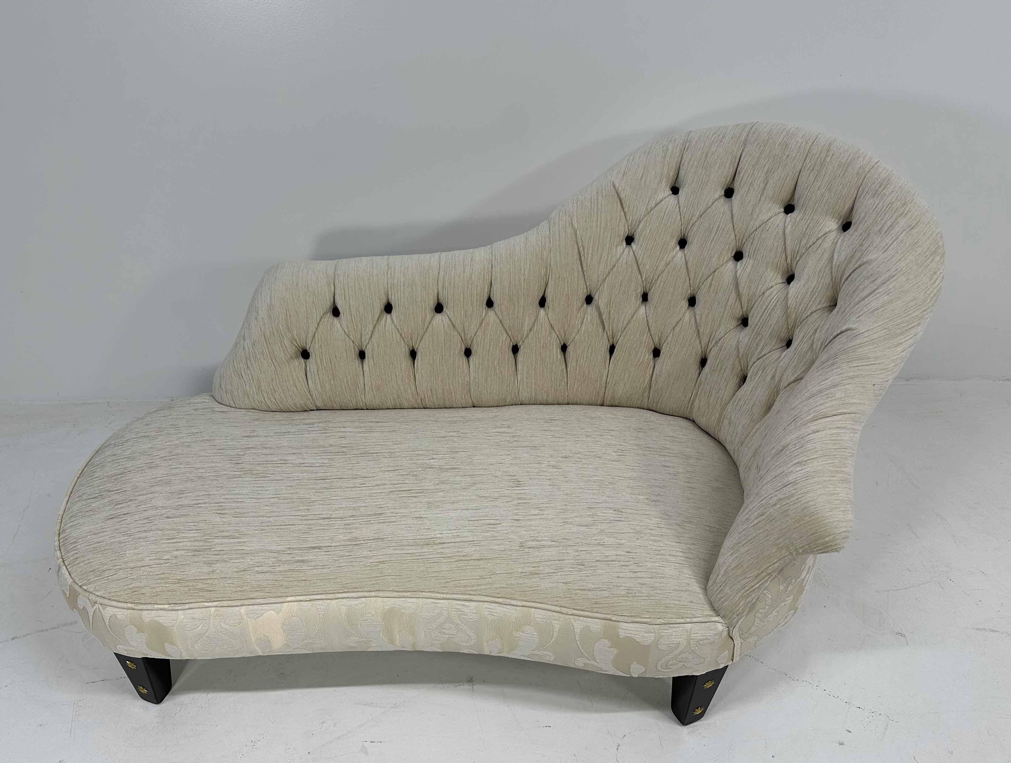 Italian Art Deco Capitonné Velvet, Black Lacquered and Brass Stars ...